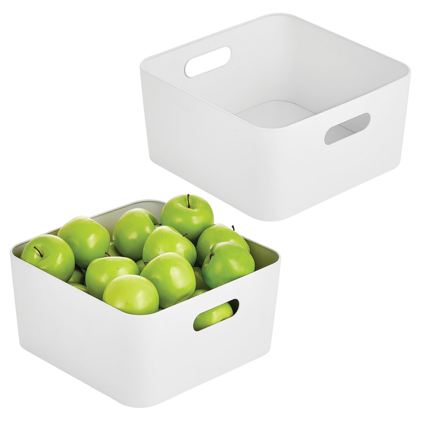 mDesign Medium Metal Kitchen Storage Container Bin Basket with Handles ...