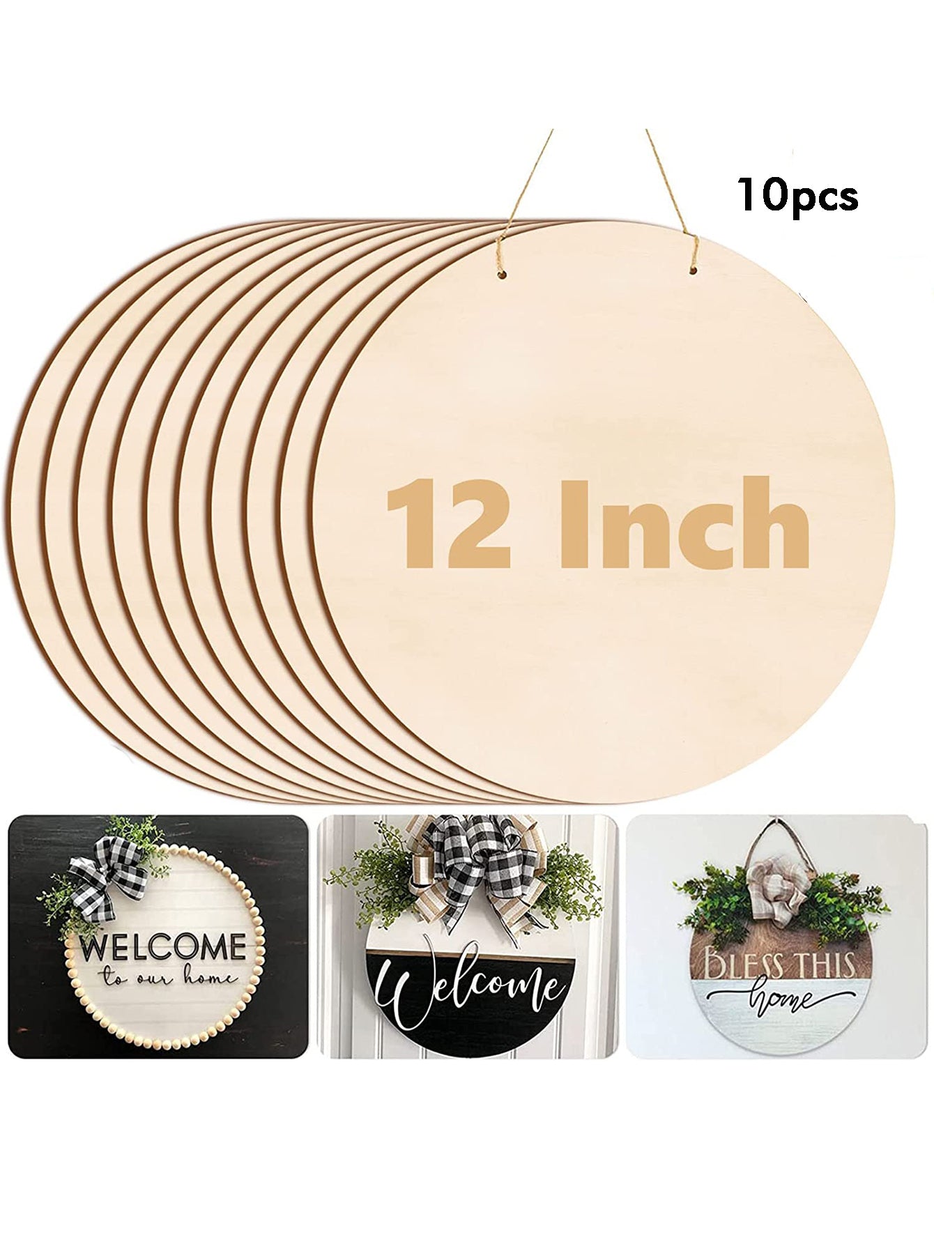 Crafting Excellence: 10Pcs 12 Inch Unfinished Wood Circles for DIY ...