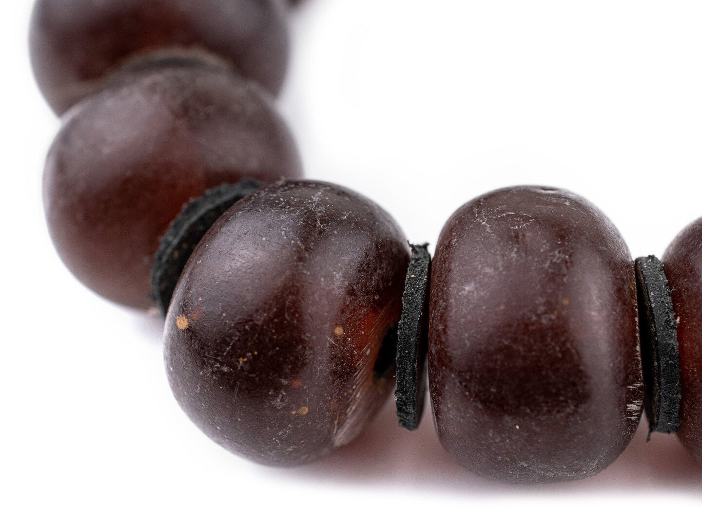 TheBeadChest Translucent Burgundy Amber Resin Beads Graduated 25mm Morocco African Brown Round ...