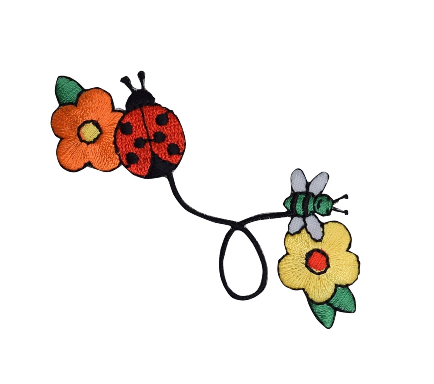 Ladybug with Bee and Daisy Flowers, Embroidered, Iron on Patch | Michaels