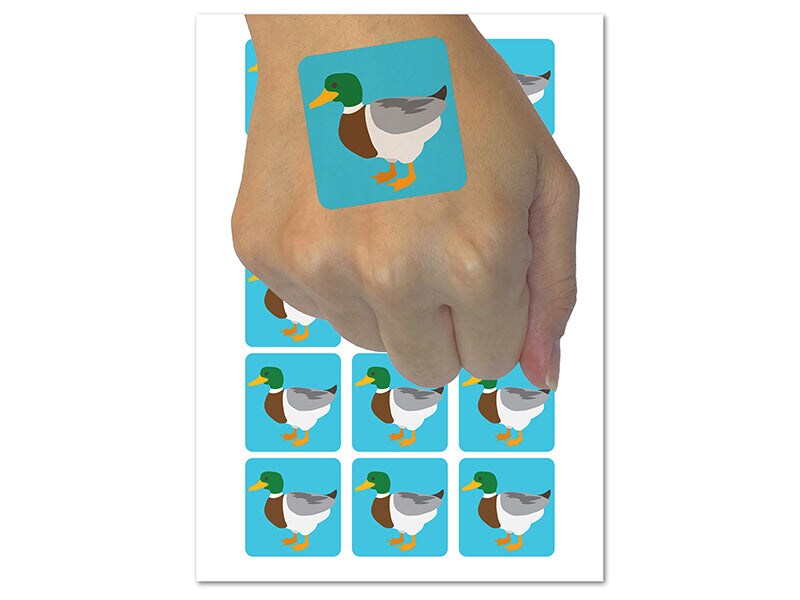 Duck Standing Mallard Solid Temporary Tattoo Water Resistant Fake Body ...