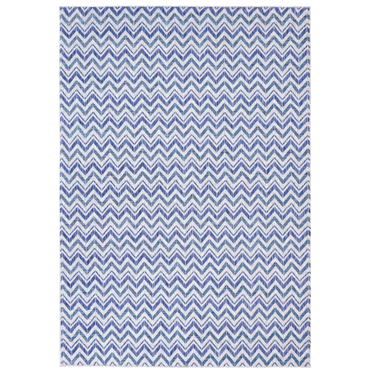 Sunnydaze Chevron Dreams Outdoor Area Rug - Blue/Gray - 8 ft x 10 ft ...