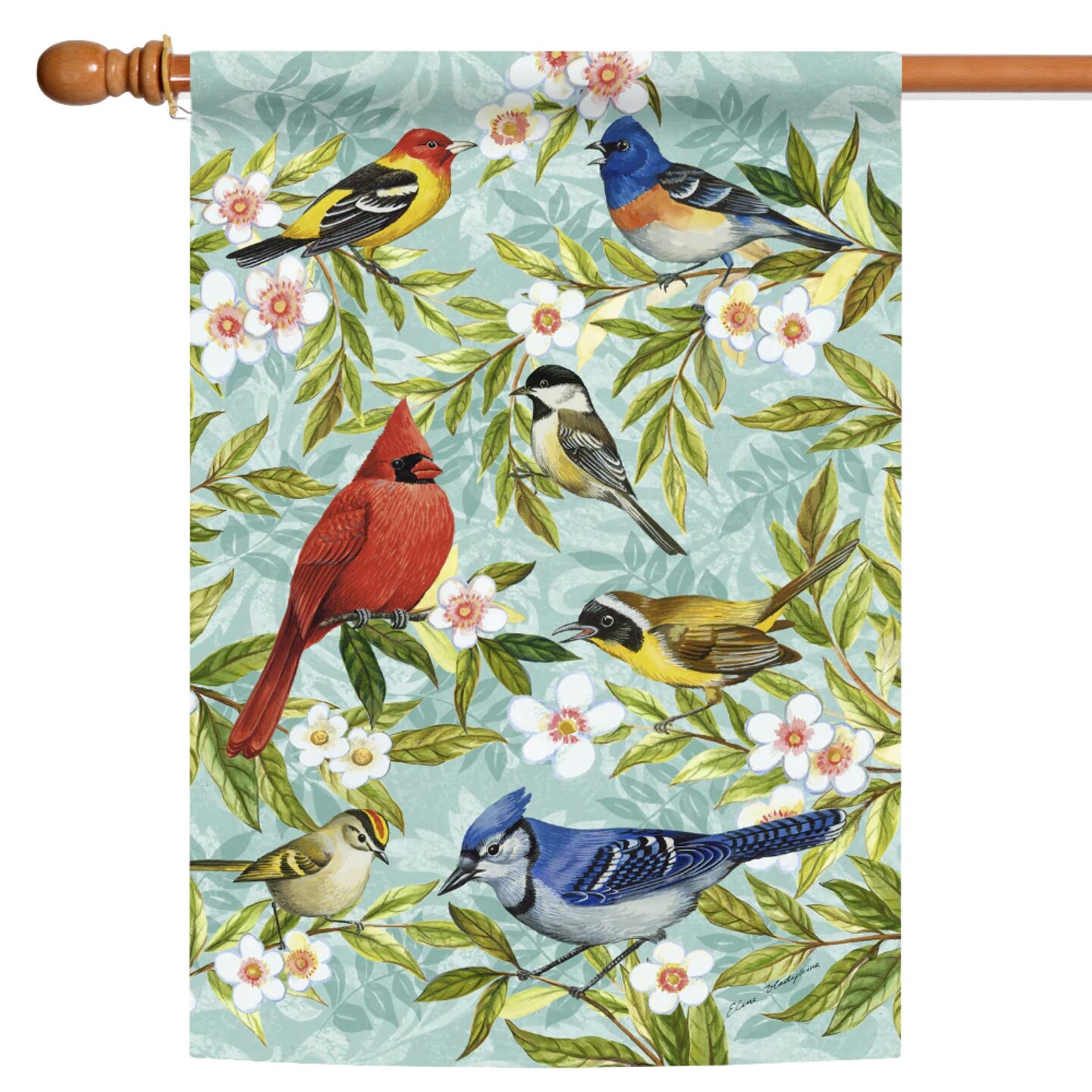 Toland Home Garden Birds and Flowers Outdoor House Flag 40" x 28 ...