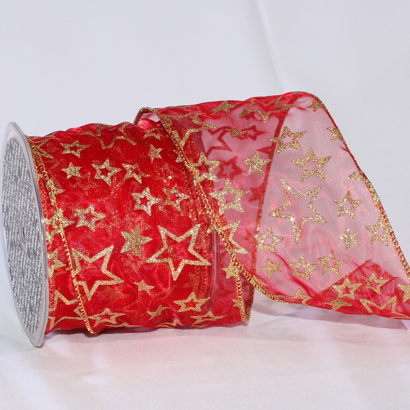 The Ribbon People Sheer Red Shimmering Super Star Wired Craft Ribbon 3 ...