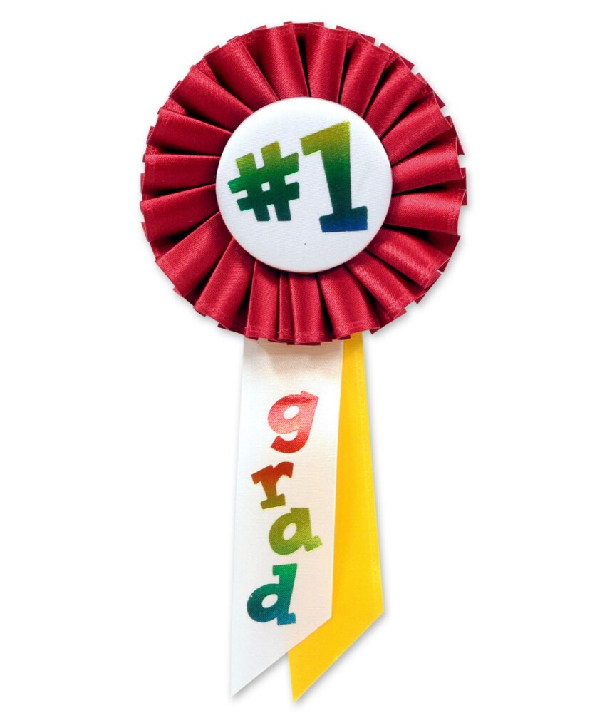 Beistle Pack of 6 Multi-Colored "#1 Grad" Graduation Party Rosette ...