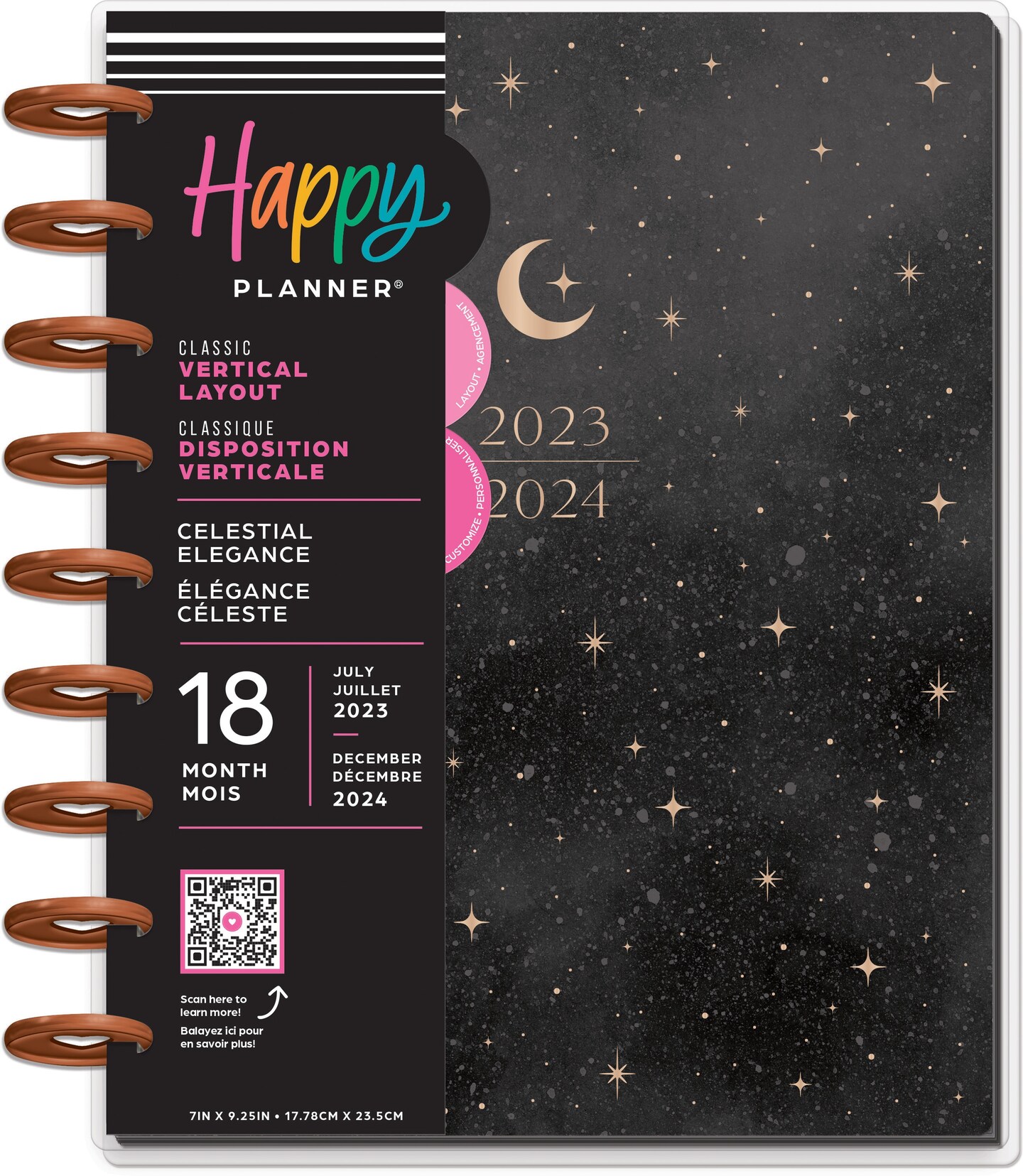 Happy Planner Classic 18-Month Planner-Celestial Elegance; July '23 ...