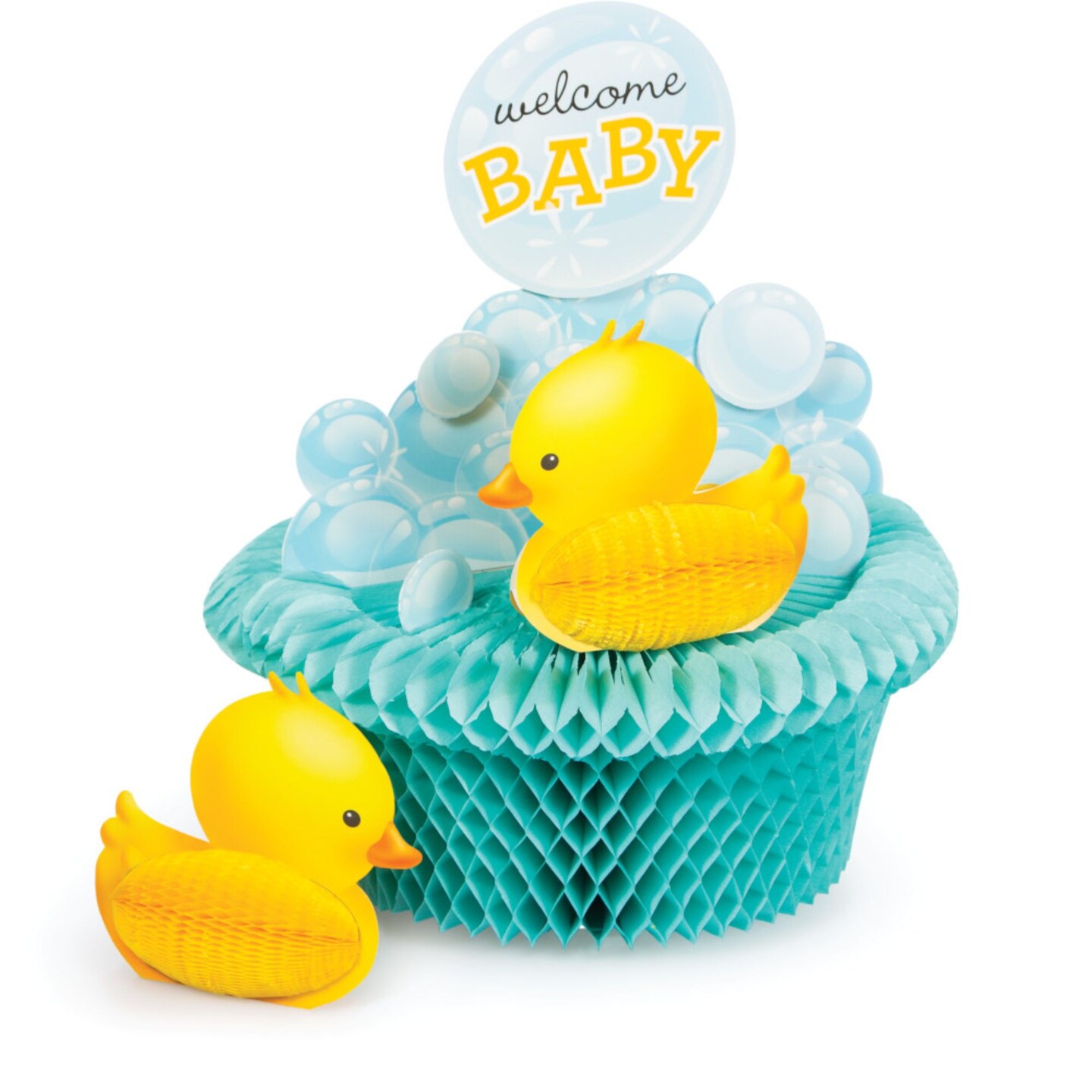 Party Central Pack of 6 Blue and Yellow "Welcome BABY" Die Cut ...