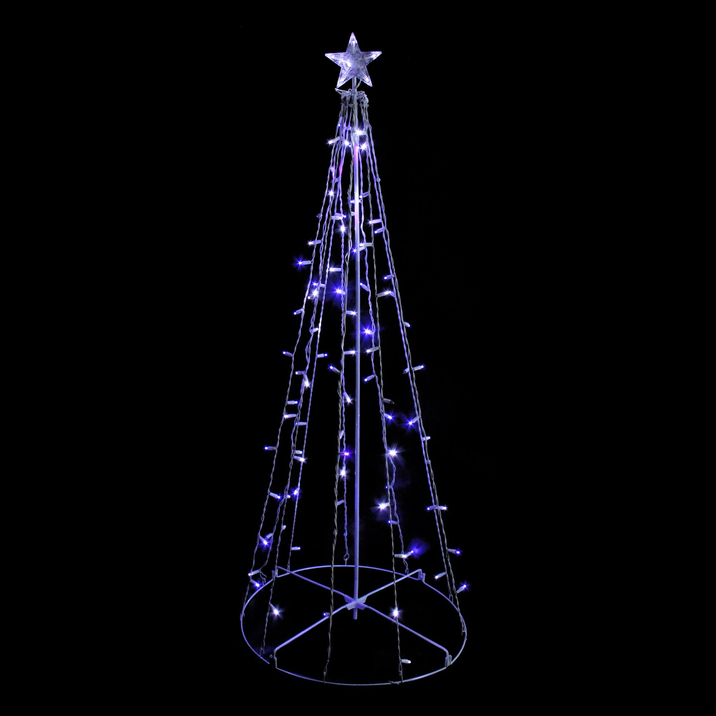 Northlight 5' Blue and White LED Lighted Twinkling Show Cone Christmas ...