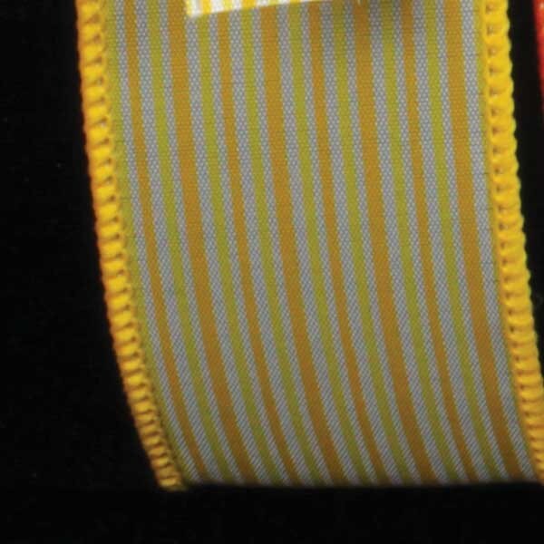 The Ribbon People Yellow and White Thin Striped Wired Craft Ribbon 1.5 ...