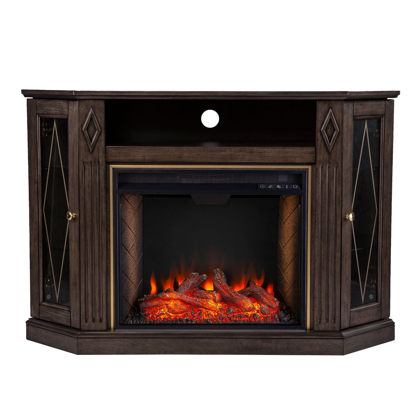 Southern Enterprises 47.25" Brown and Gold Modern Style Alexa Smart ...