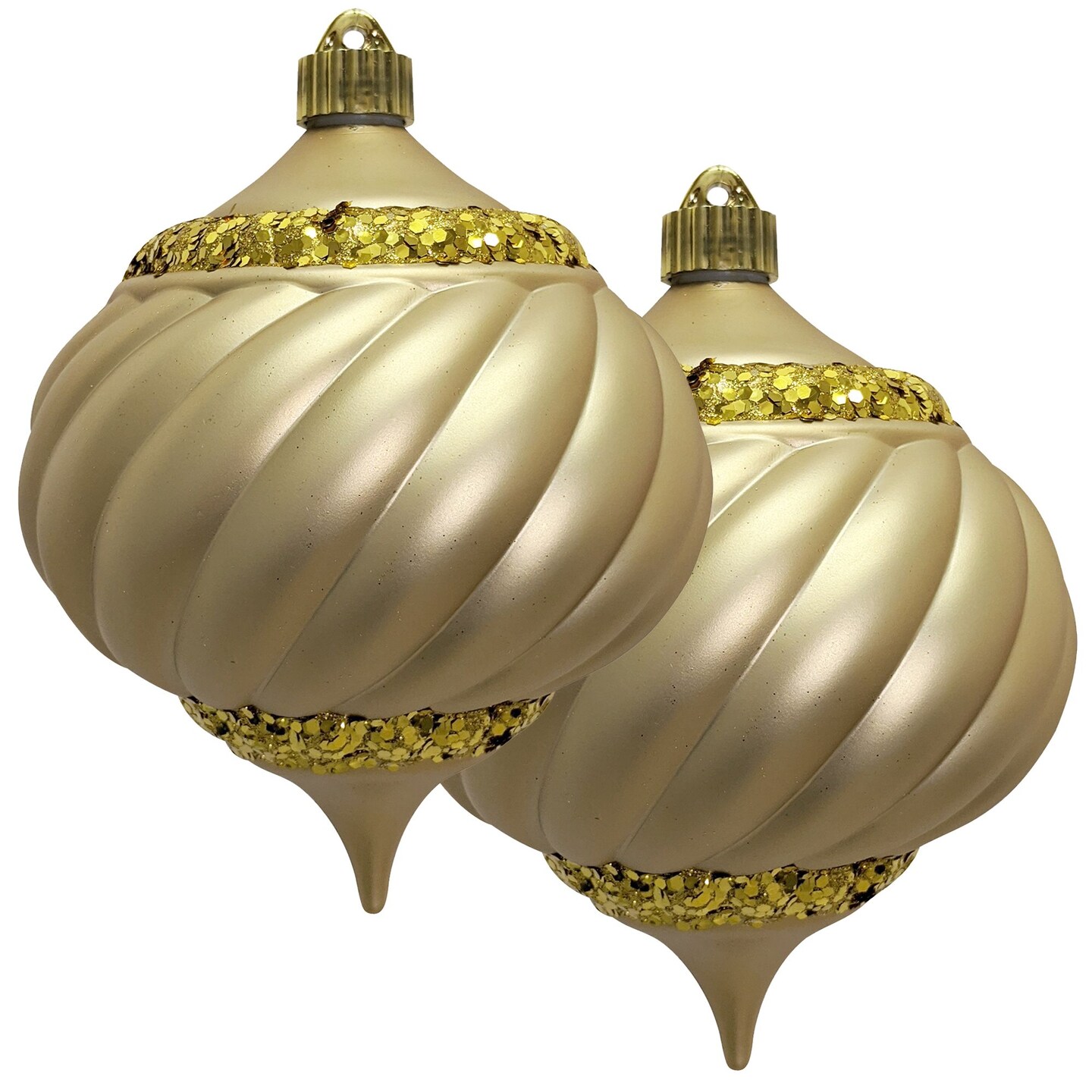 Christmas by Krebs 2ct Gold Shatterproof Swirled Christmas Onion Finial ...