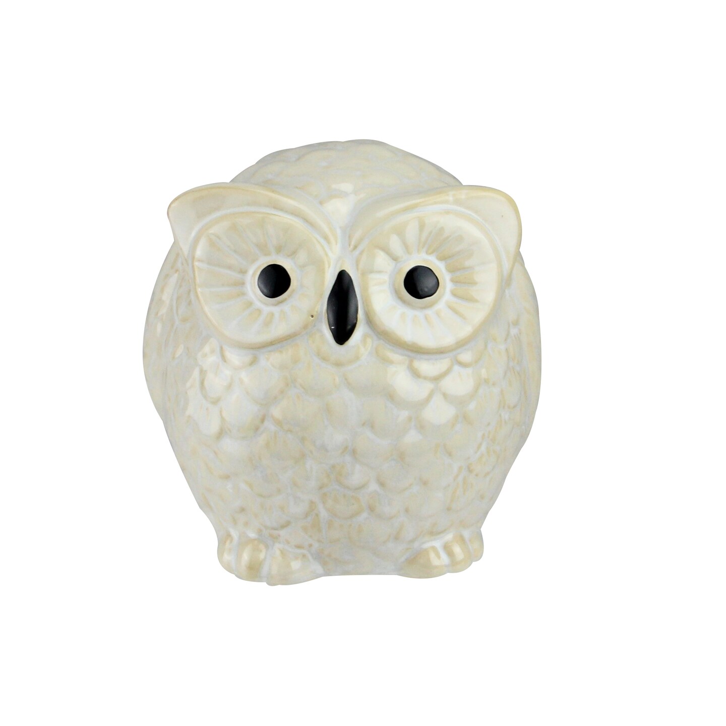 Roman 4.25" Pudgy Pals Wide Eyed Beige and Cream Owl Table Top ...