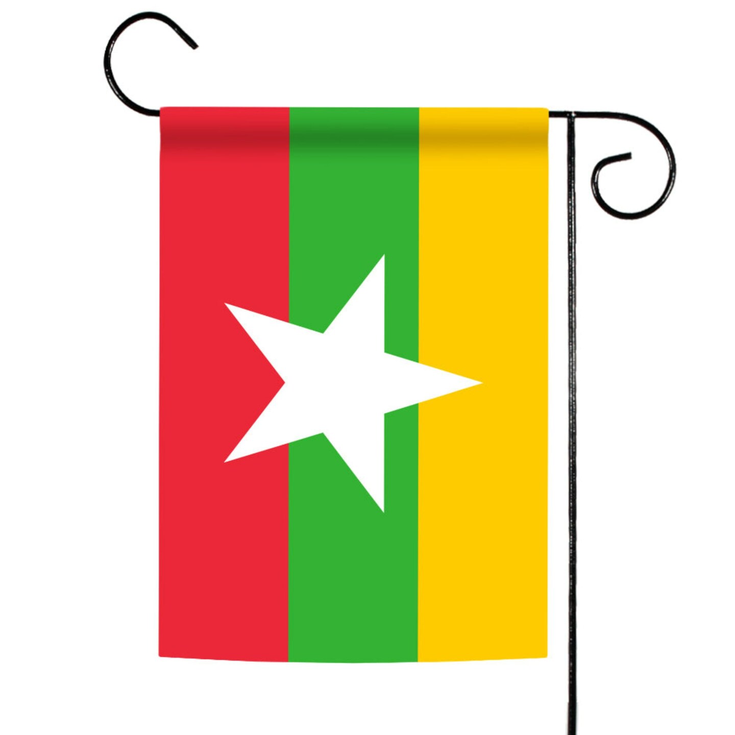 Toland Home Garden Yellow and Red Myanmar Outdoor Garden Flag 18" x 12. ...