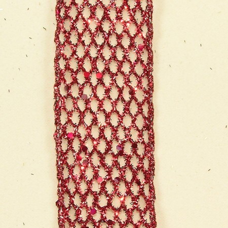 The Ribbon People Red Metallic Turkey Wired Mesh Craft Ribbon 0.35" x ...