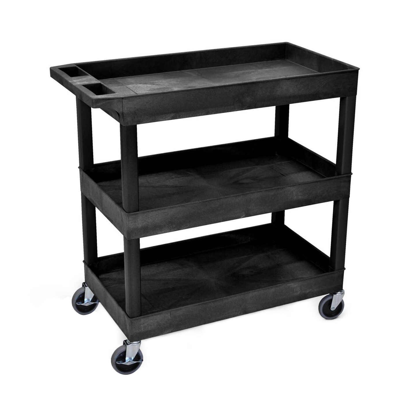 Luxor Office Multipurpose 32"W x 18"D Tub Utility Cart with Three ...