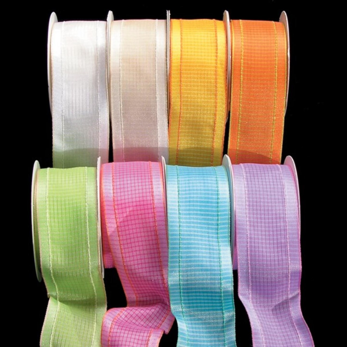 The Ribbon People Yellow and Orange Fine Square Taffeta Wired Craft ...