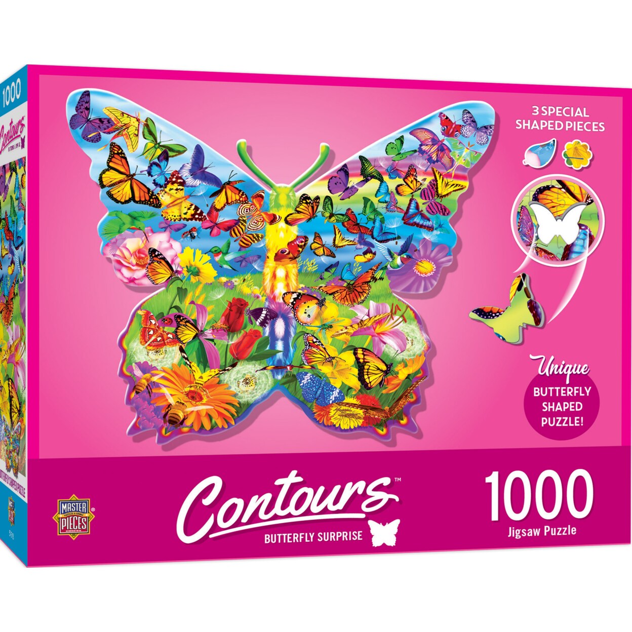 Masterpieces 1000 Piece Jigsaw Puzzle - Butterfly Surprise - 28"x24 ...