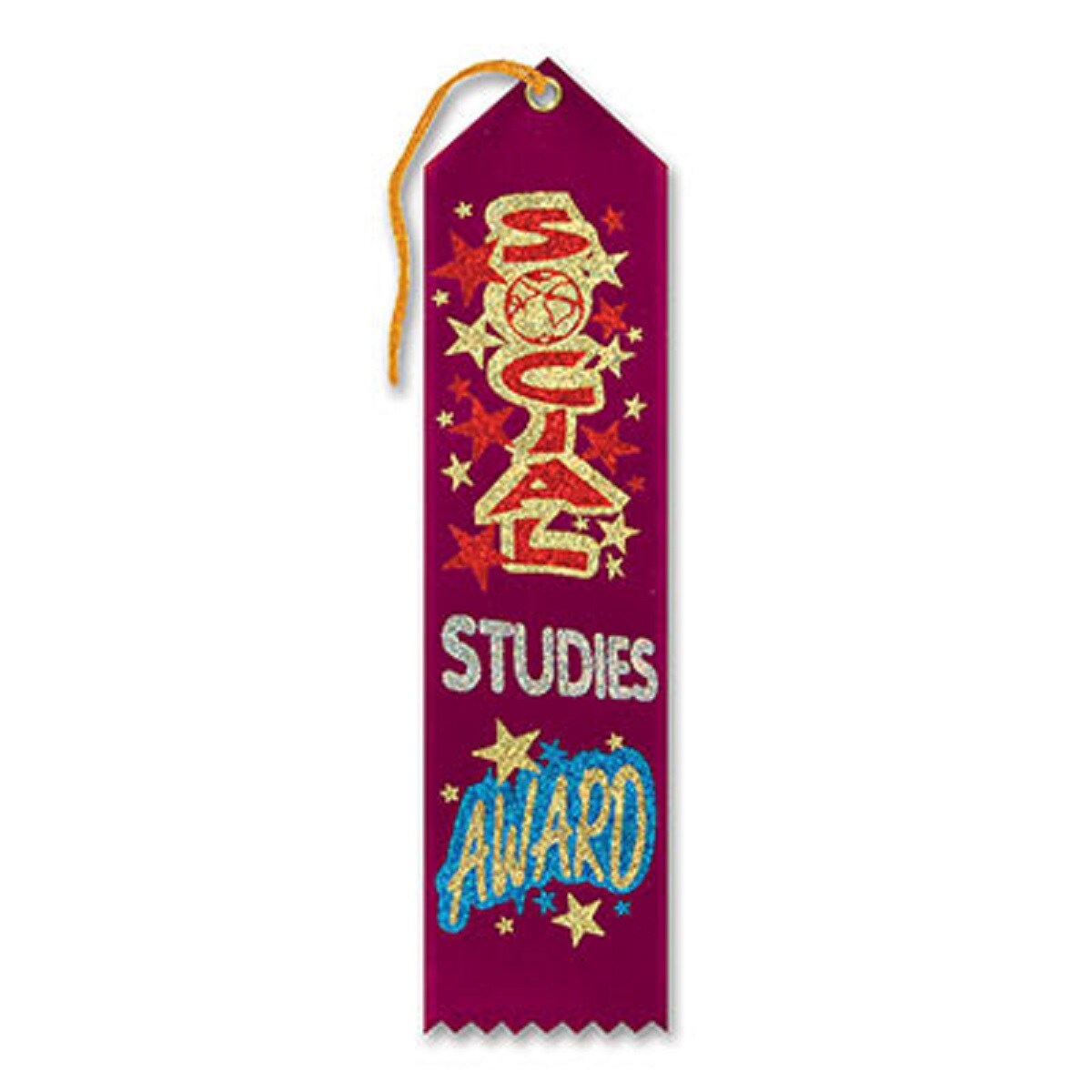 Beistle Pack of 6 Burgundy "Social Studies Award" School Award Ribbon ...