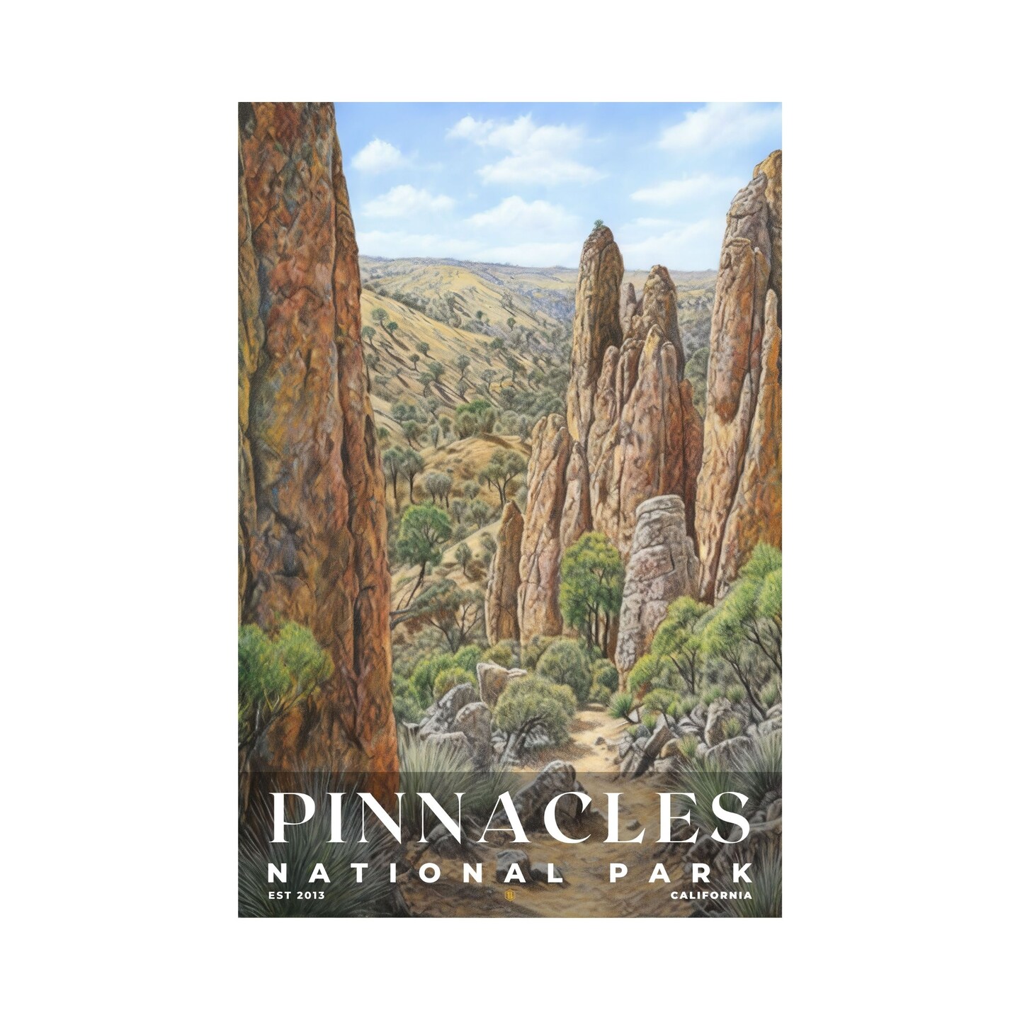 Pinnacles National Park Poster, Travel Art, Office Poster, Home Decor ...
