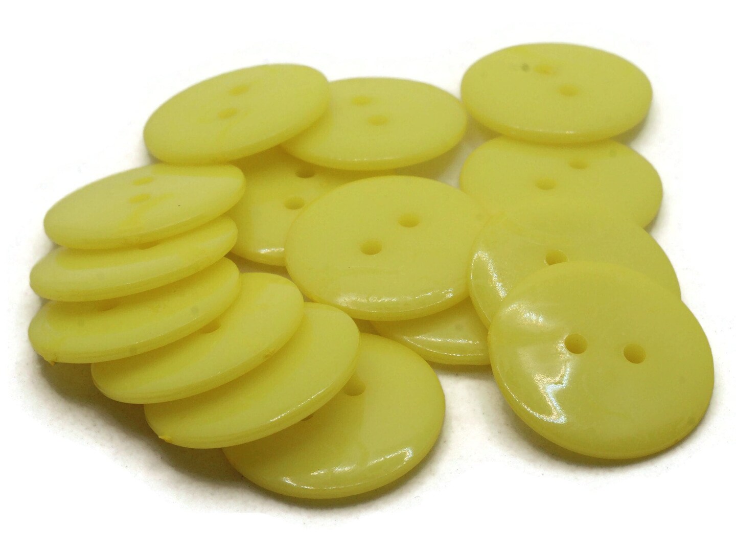15 24mm Yellow Flat Round Plastic Two Hole Buttons | Michaels