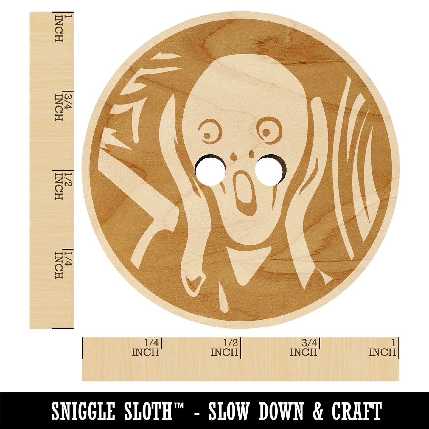 The Scream Painting by Edvard Munch Wood Buttons for Sewing Knitting ...