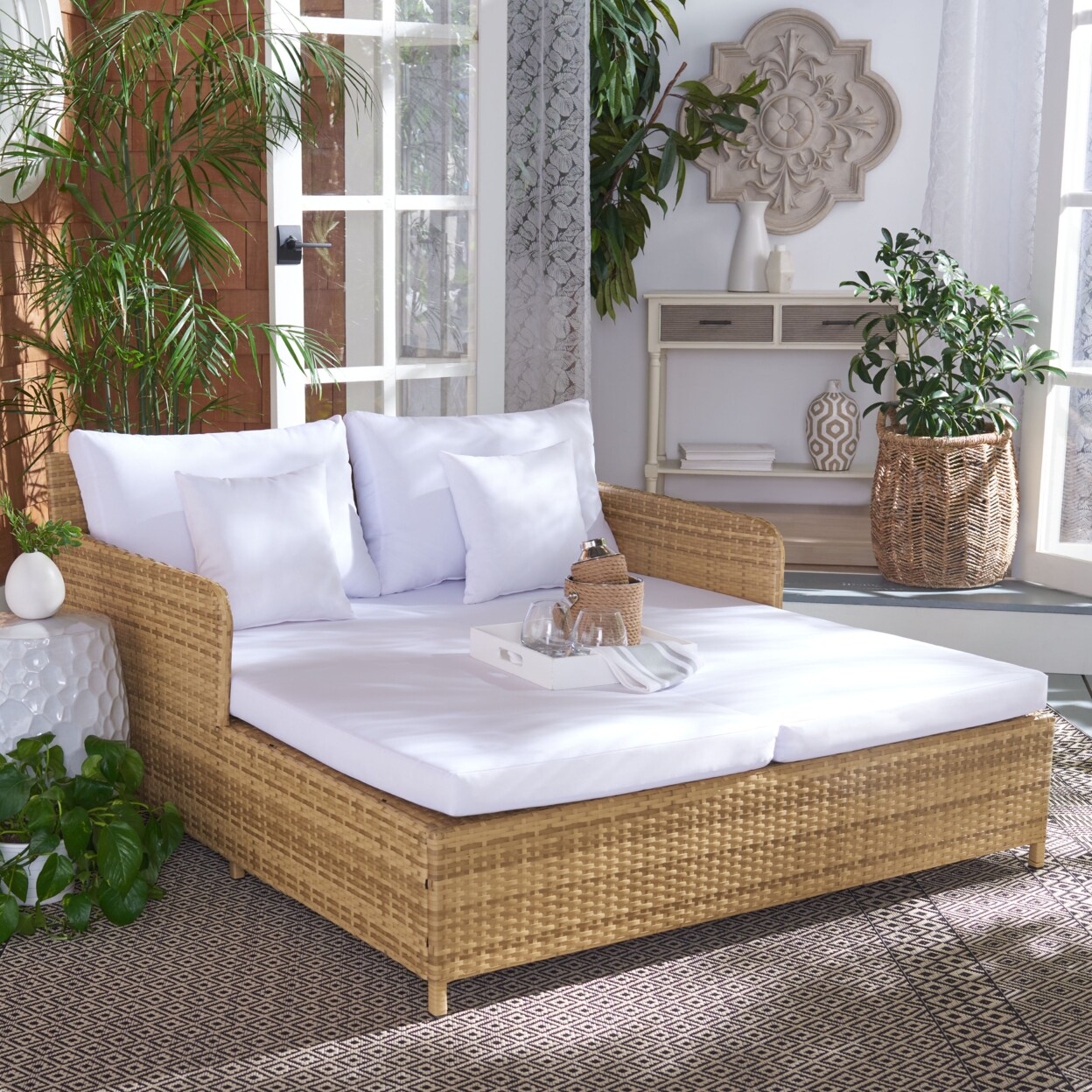 Safavieh Outdoor Collection Cadeo Daybed Natural White Michaels