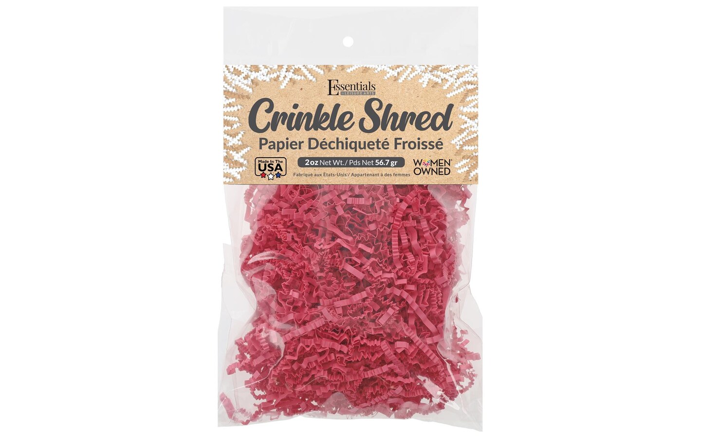 Essentials by Leisure Arts Crinkle Shred Bag, Rose, 2oz Shredded Paper ...