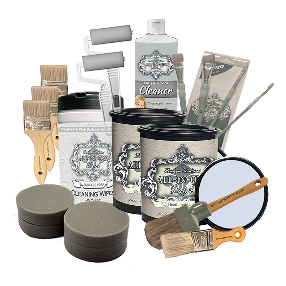 ALL-IN-ONE Paint, 2 Quart Deluxe Cabinet Paint Bundle and Tool Kit by ...