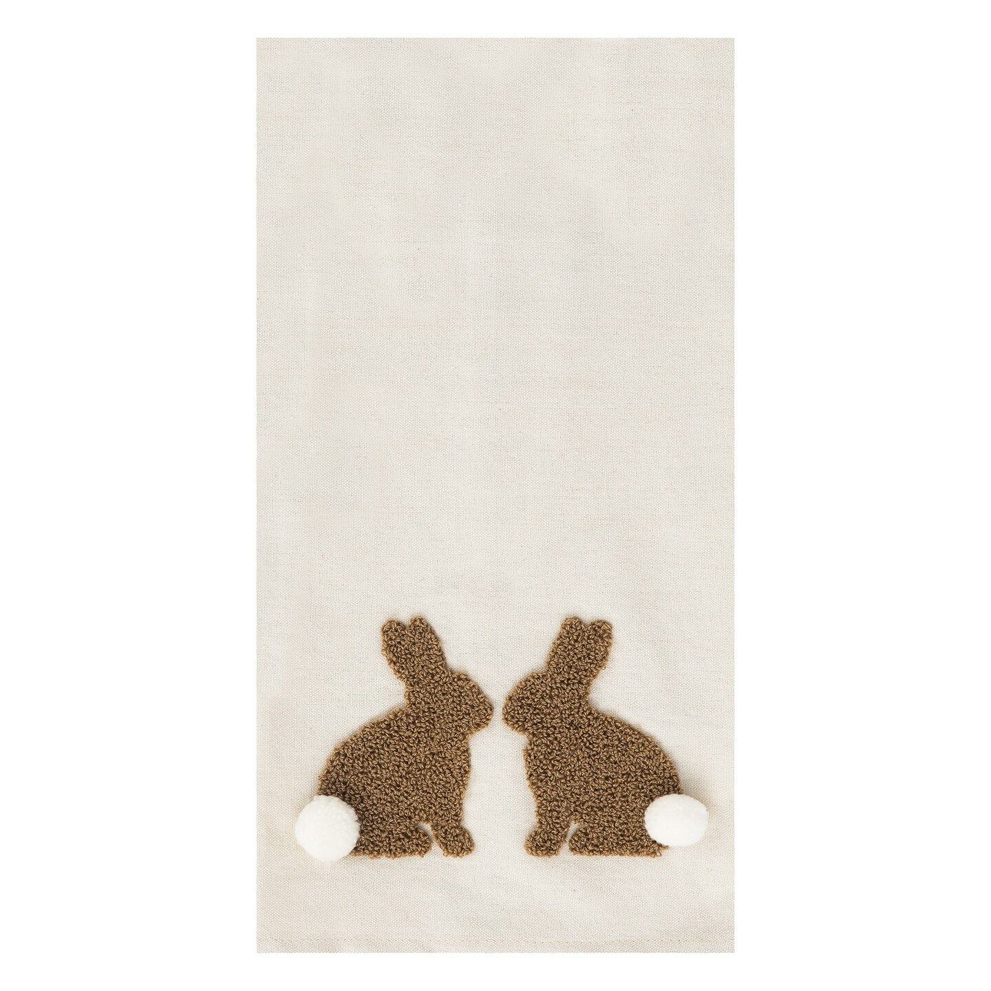 Nature Easter Bunny Rabbit w/ Tufted Tail Spring Kitchen Dishtowel ...