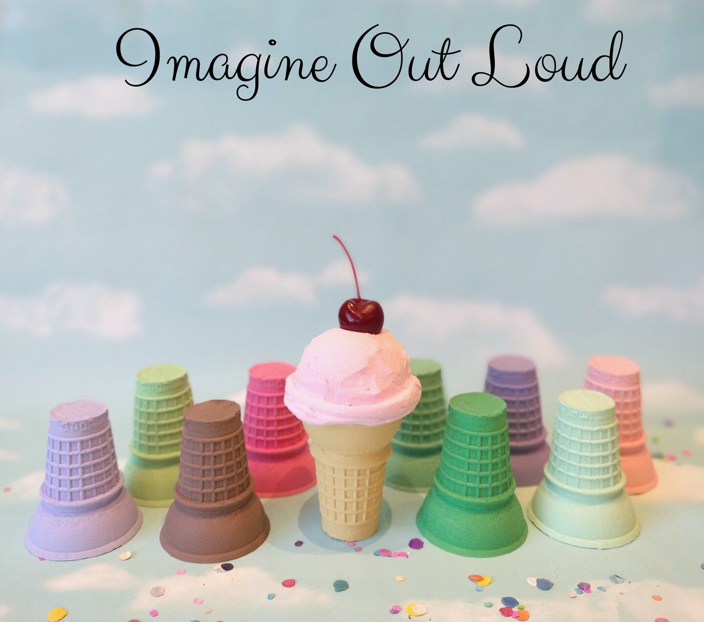 Fake Ice Cream CONE and COLOR CHOICE Pink Cherry Realistic Faux Prop ...