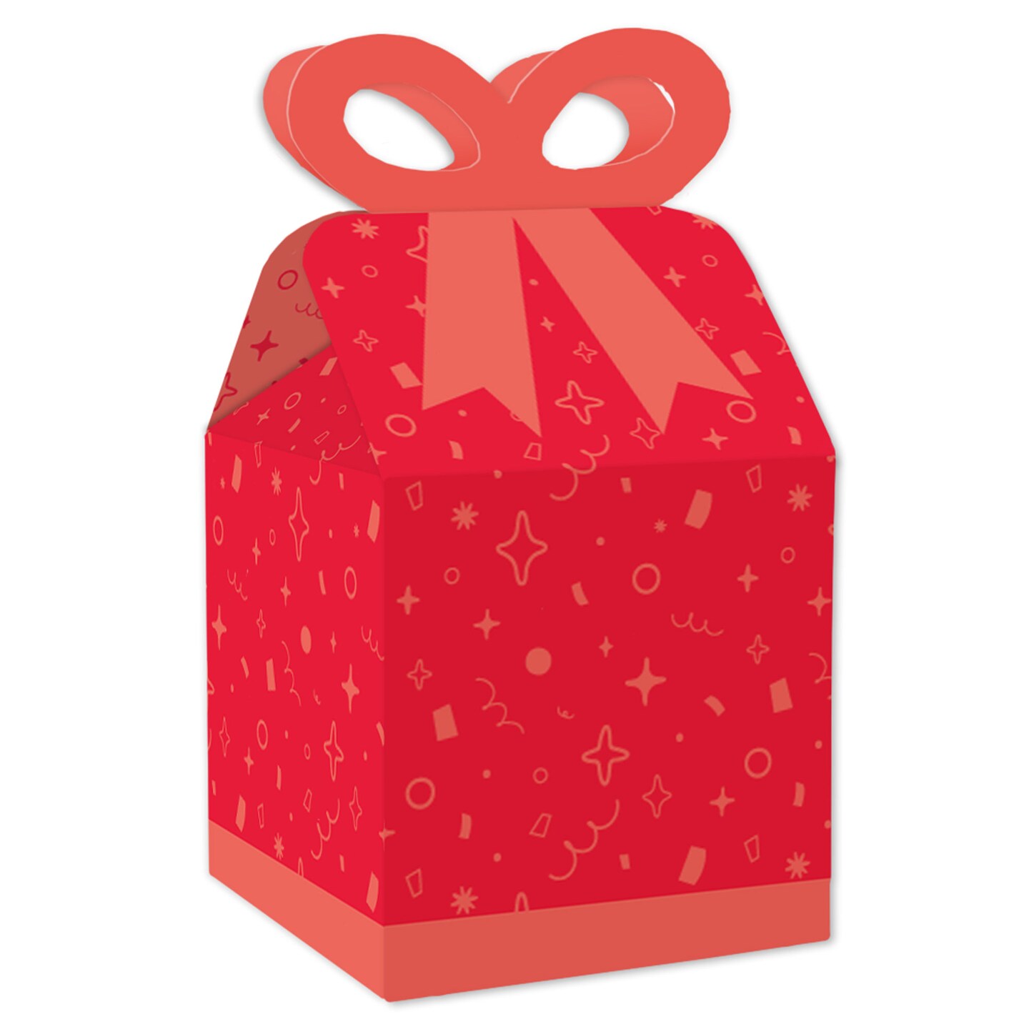 Big Dot of Happiness Red Confetti Stars - Square Favor Gift Boxes ...
