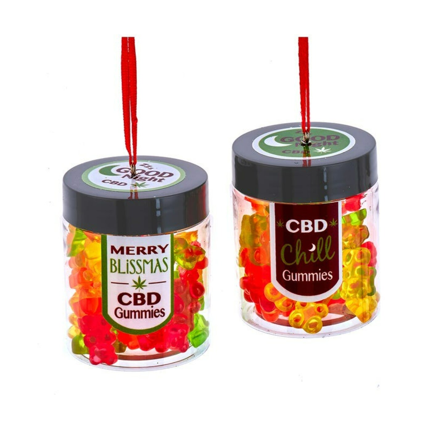 KSA Club Pack of 24 Multicolored Gummies Jar Christmas Ornaments 2.5 ...