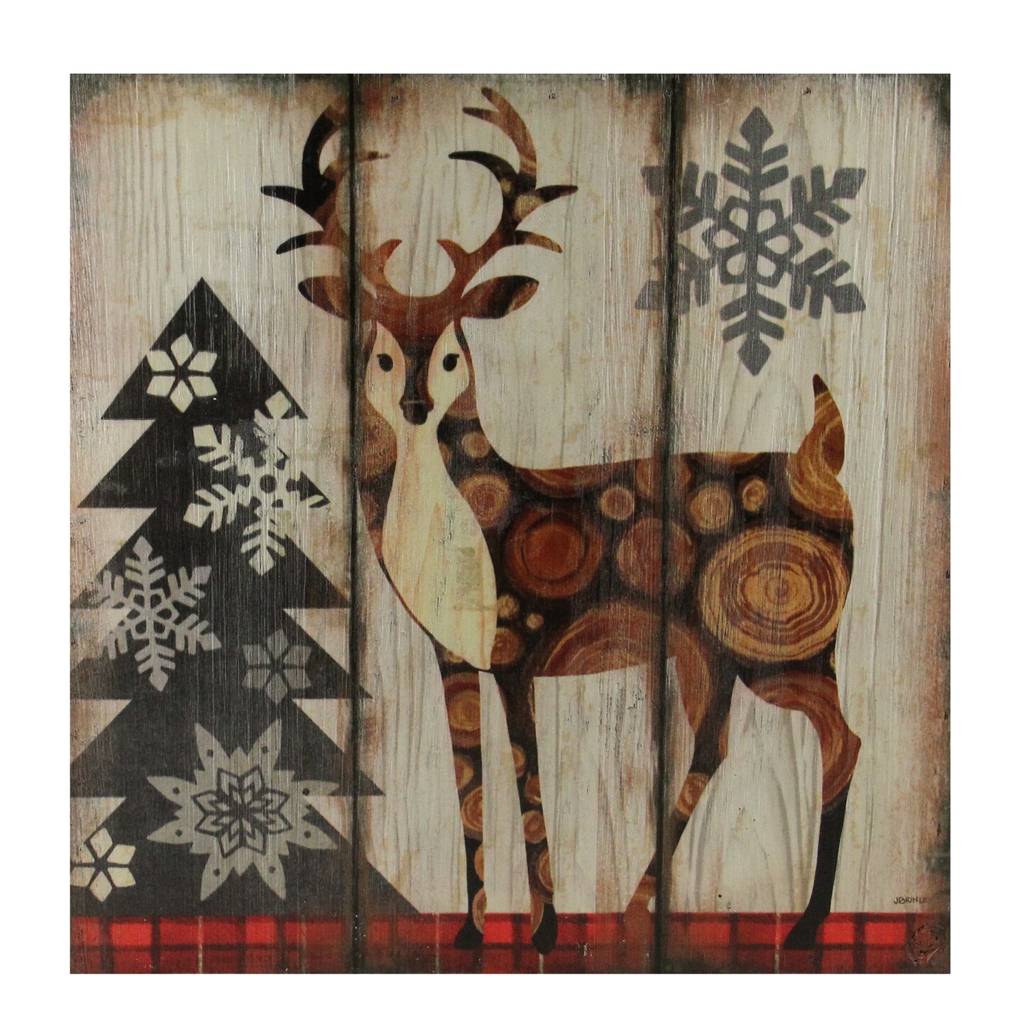 Raz 13.75" Alpine Chic Buck Standing in Woods with Snowflakes Wall Art ...