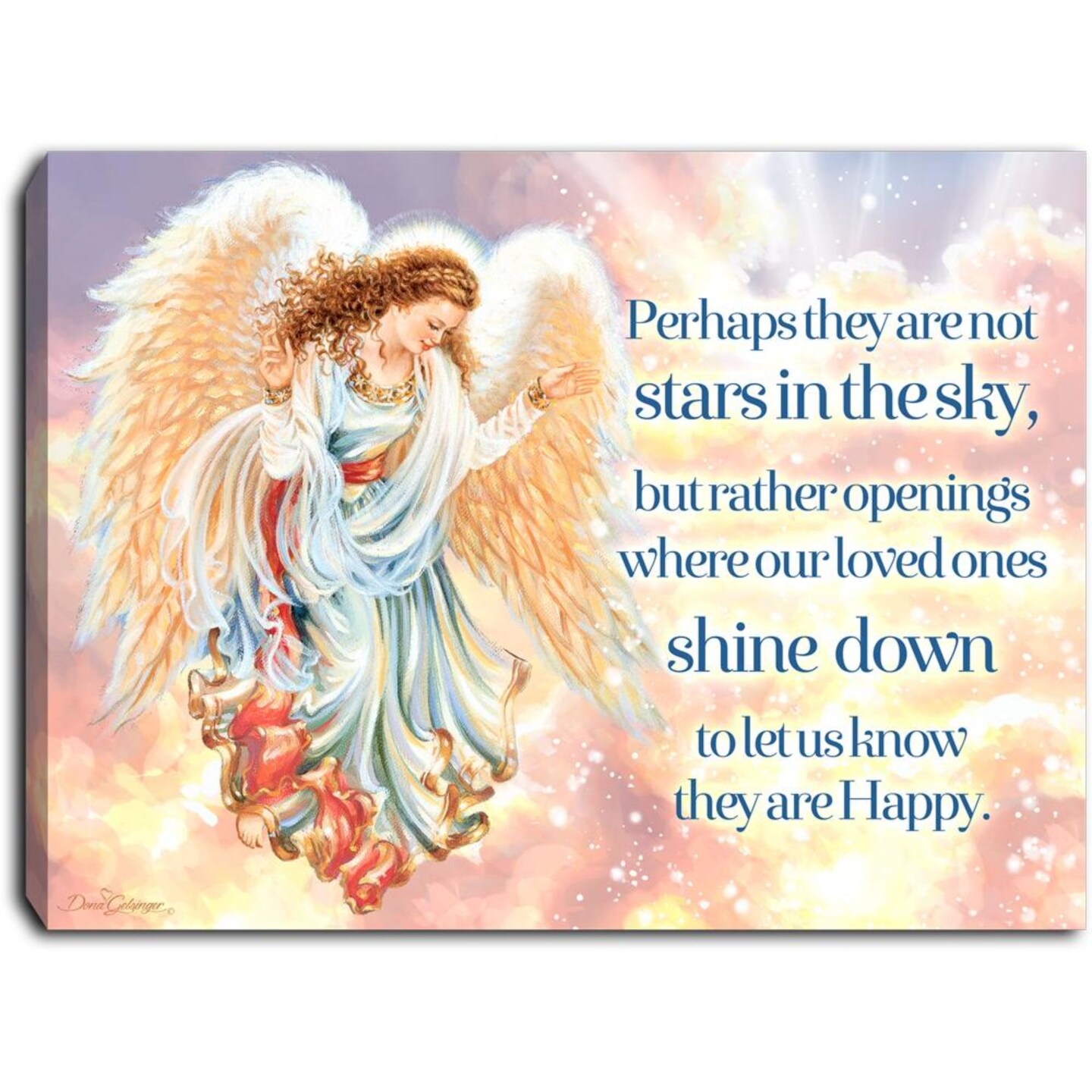 Glow Decor Lighted Shine Down Angel Tabletop Canvas Decoration - 8 ...