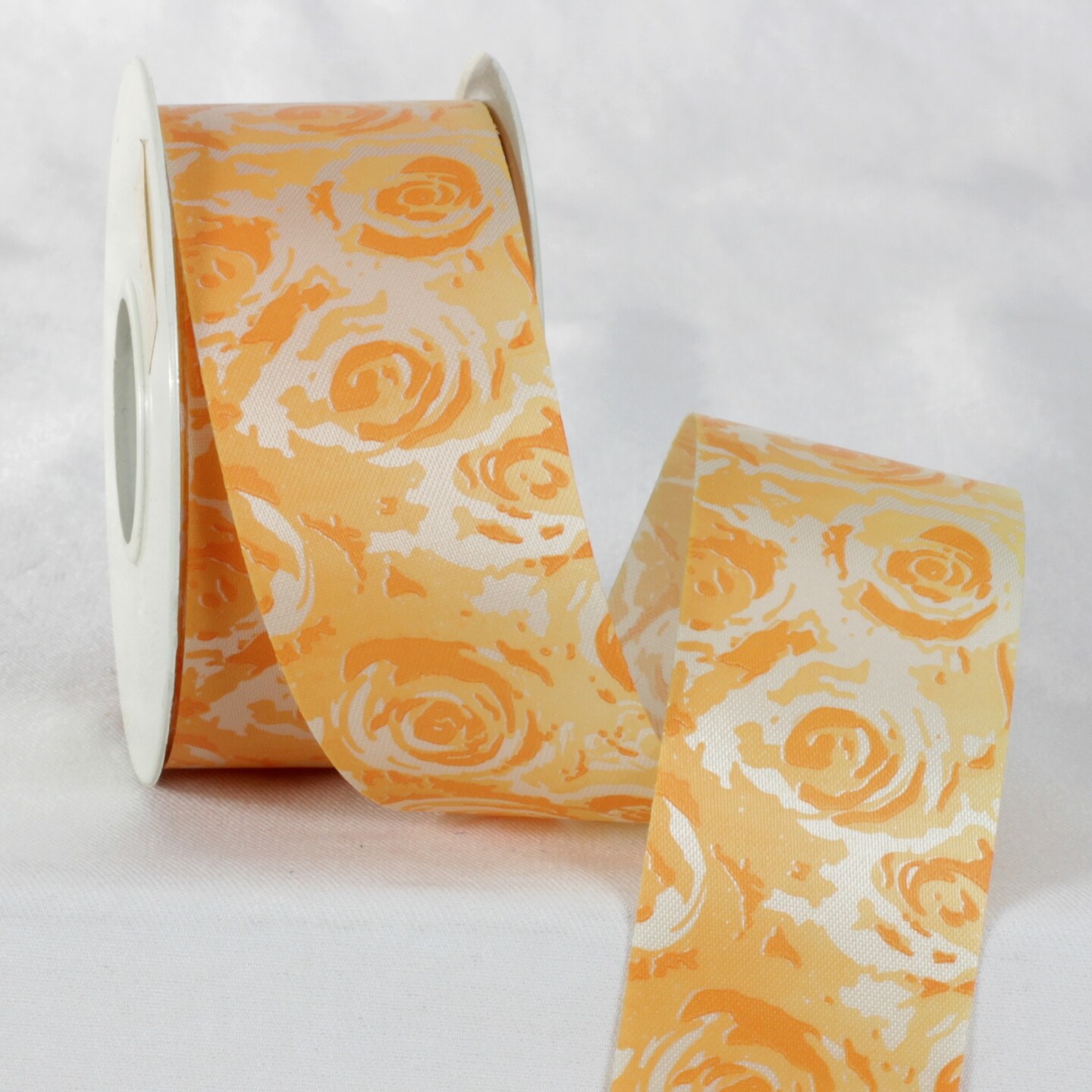 The Ribbon People Fire Yellow and Cream White Floral Ribbon 1.5" x 27 ...