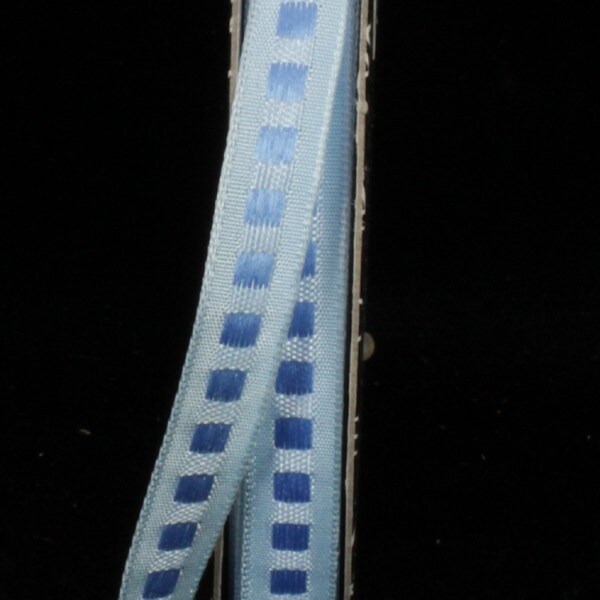 The Ribbon People Blue Mini Blocks Woven Wired Craft Ribbon 0.25" x 132 ...