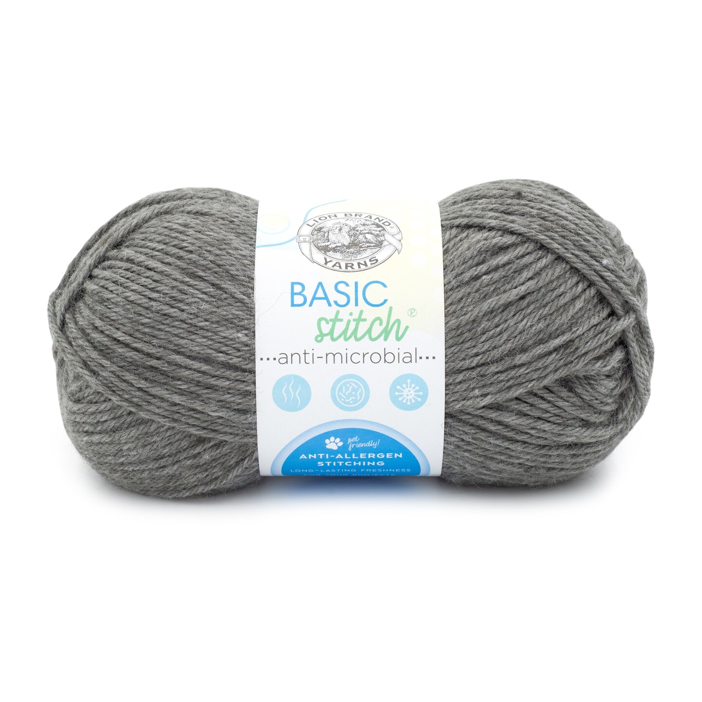 Lion Brand Basic Stitch Antimicrobial Yarn-Smoke | Michaels