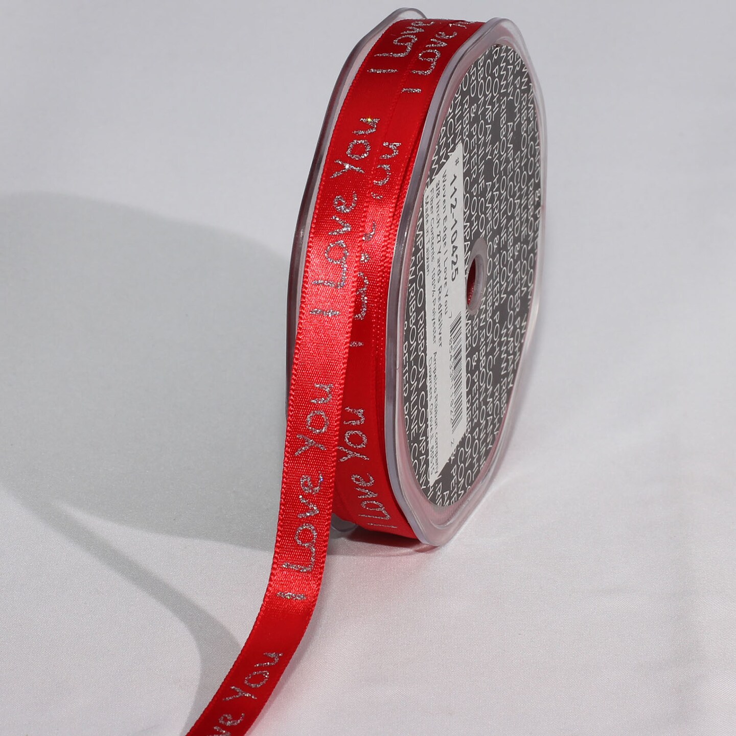 The Ribbon People Red with Silver Glitter "I Love You" Woven Edge Craft ...