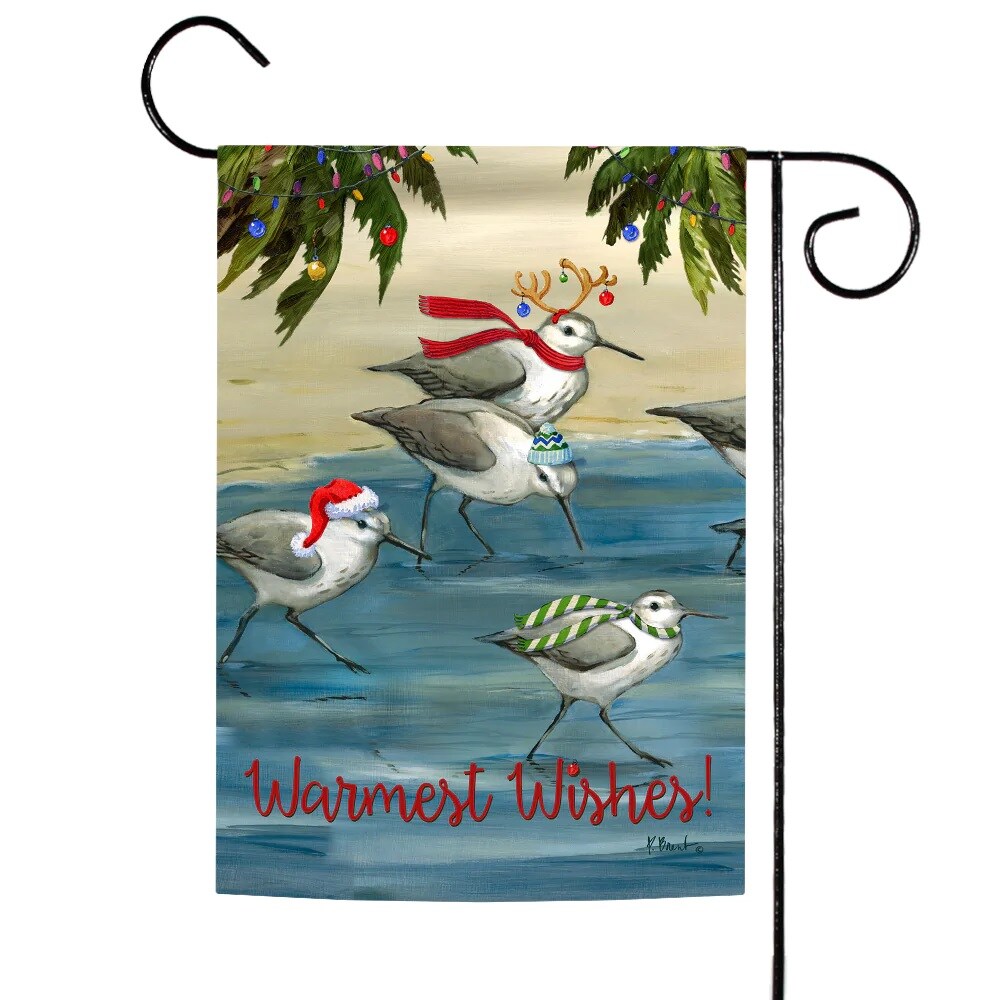Toland Home Garden Christmas "Warmest Wishes" Silly Sandpiper Outdoor ...
