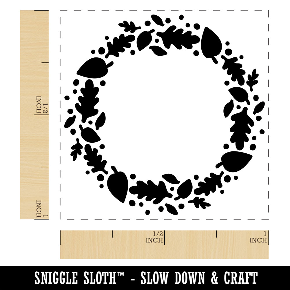 Fall Autumn Leaves Wreath Self-Inking Rubber Stamp Ink Stamper | Michaels