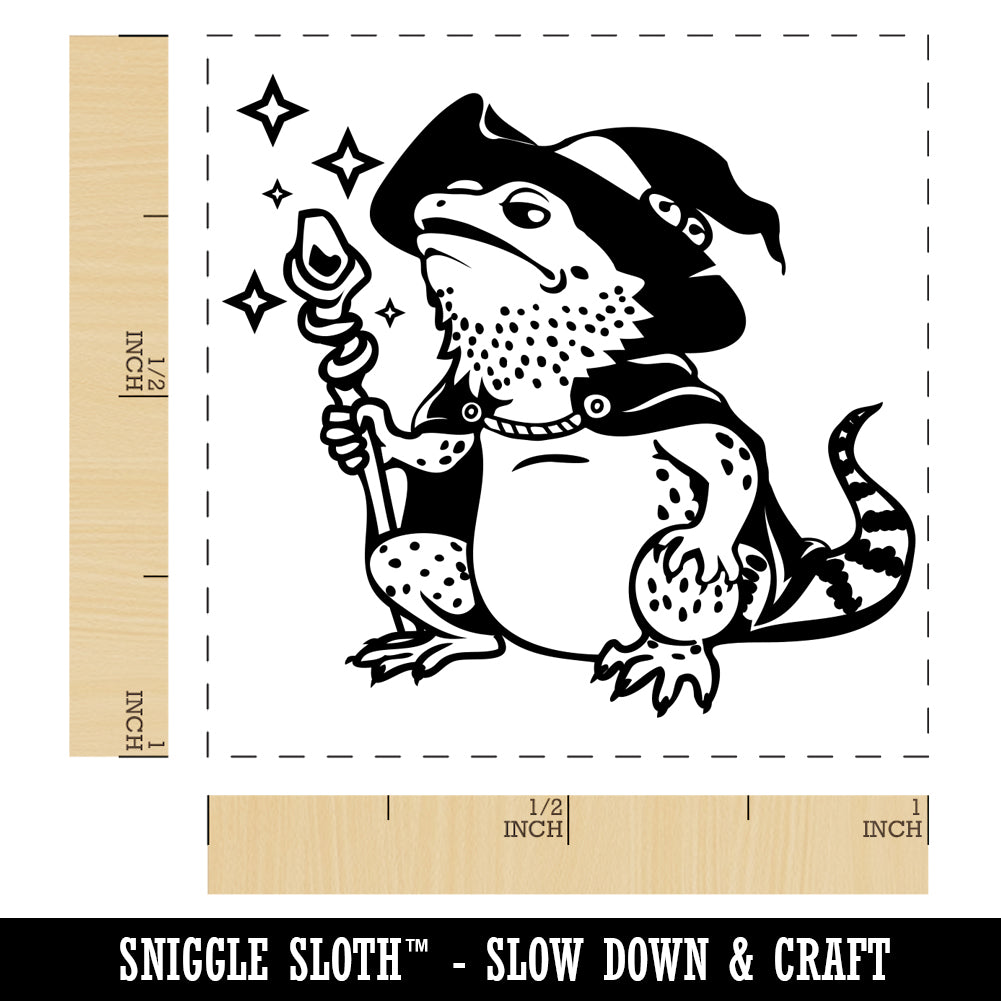 Bearded Dragon Wizard Lizard Self-Inking Rubber Stamp Ink Stamper ...