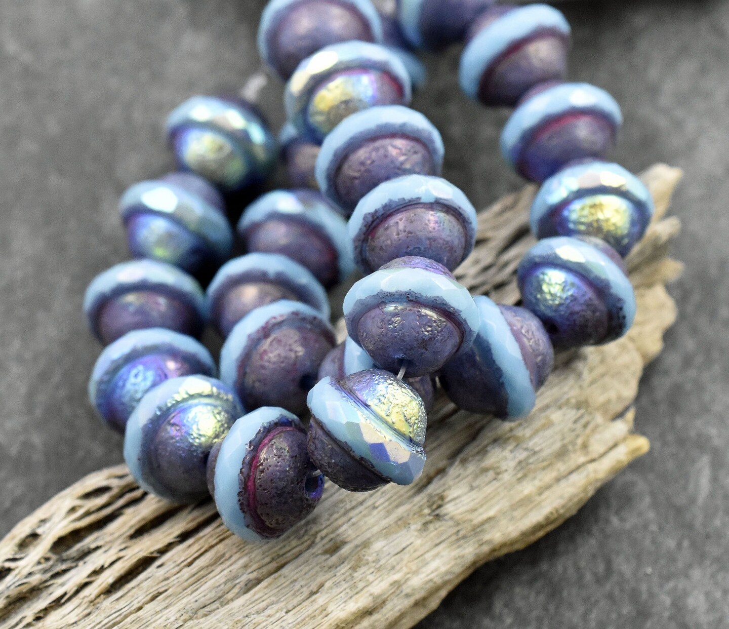 Bronze AB Etched Sky Blue Saturn Beads | Michaels
