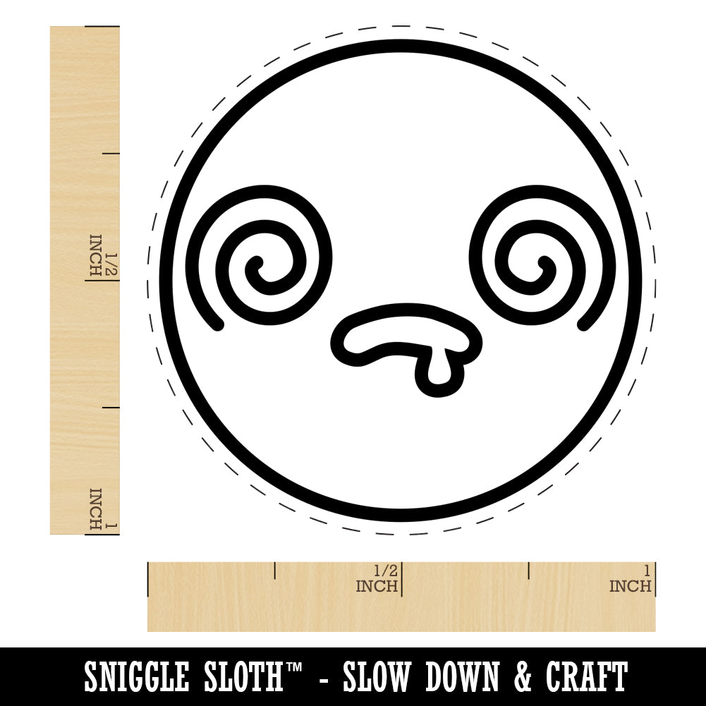 Kawaii Cute Dazed Confused Drool Face Rubber Stamp for Stamping ...