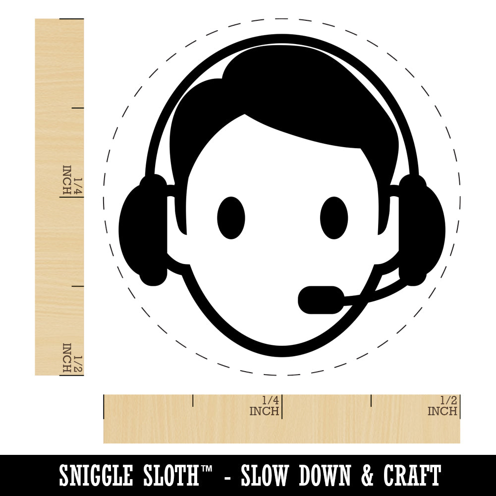 Occupation Customer Service Man Icon Rubber Stamp for Stamping Crafting ...