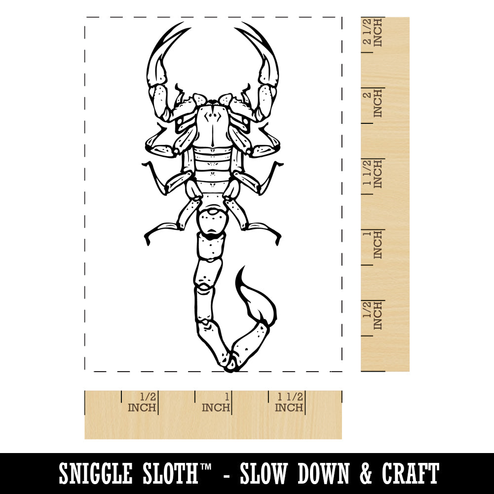Venomous Realistic Scorpion Rectangle Rubber Stamp for Stamping ...