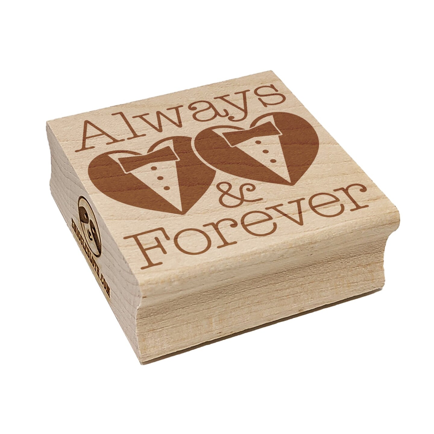 Mr and Mr Always and Forever Wedding Tuxedo Hearts Square Rubber Stamp ...
