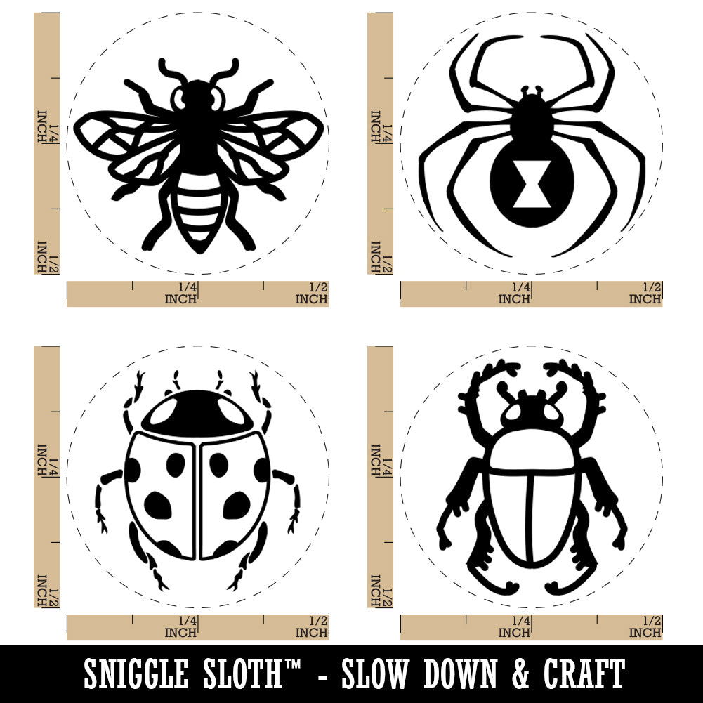 Insects Bee Beetle Spider Ladybug Rubber Stamp Set for Stamping ...