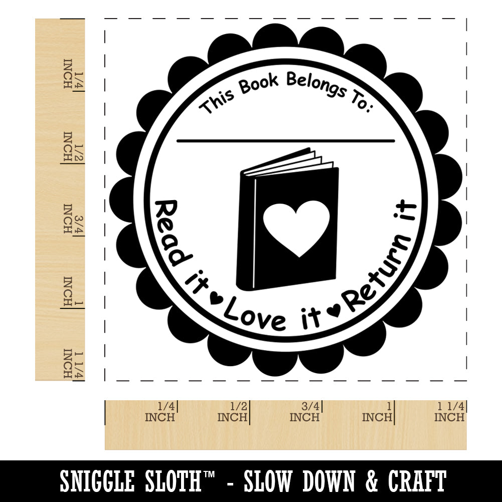 Read Love Return It This Book Belongs To Reading Square Rubber Stamp ...