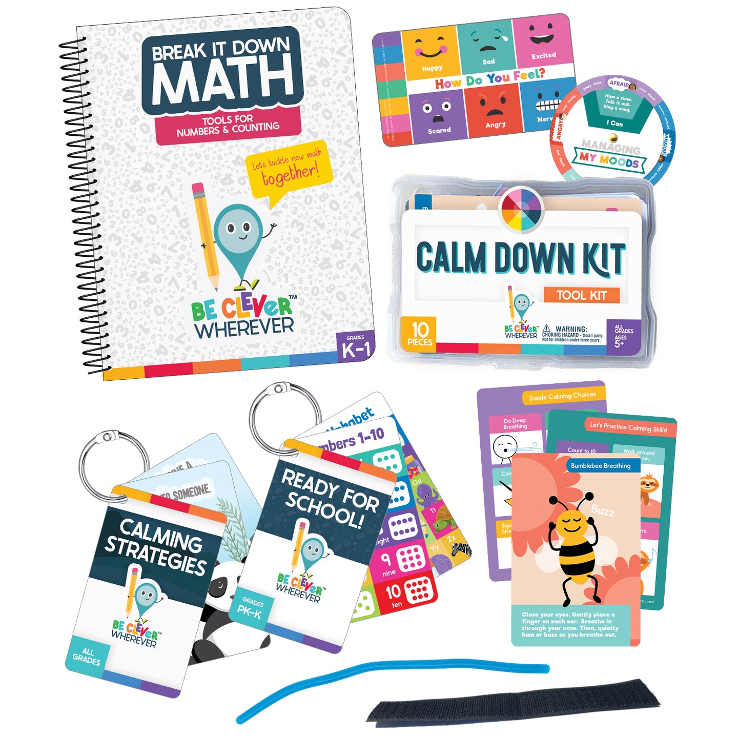 Be Clever Wherever 43-Piece Preschool Kit, Preschool Learning Calm Down ...