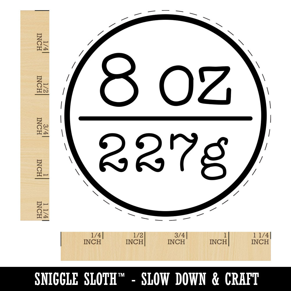 8 oz 227g Ounce Grams Weight Label Rubber Stamp for Stamping Crafting ...